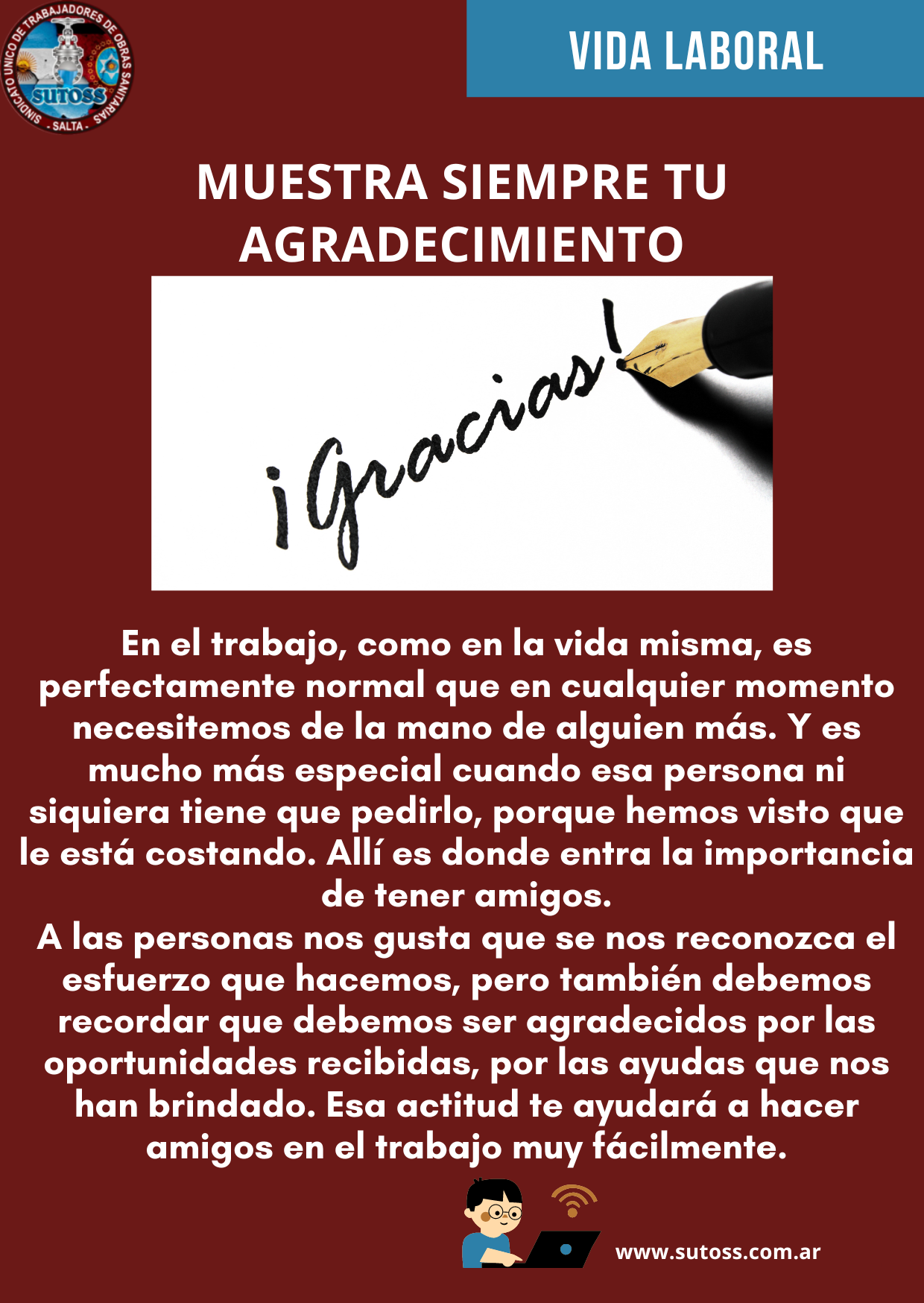 AMISTAD Y TRABAJO. Vida laboral – Sutoss